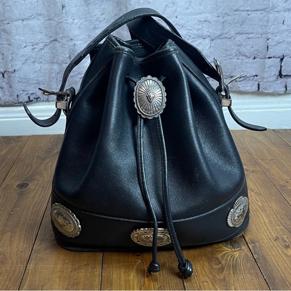 Brighton | Bags | Vintage Leather Concho Southwestern Bucket Bag | Poshmark